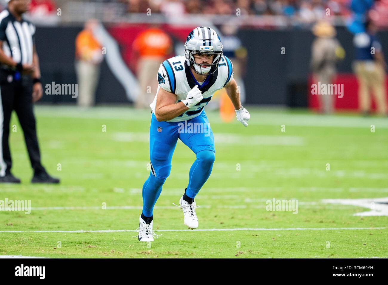Carolina Panthers wide receiver Hunter Renfrow (13) runs during a NFL ...