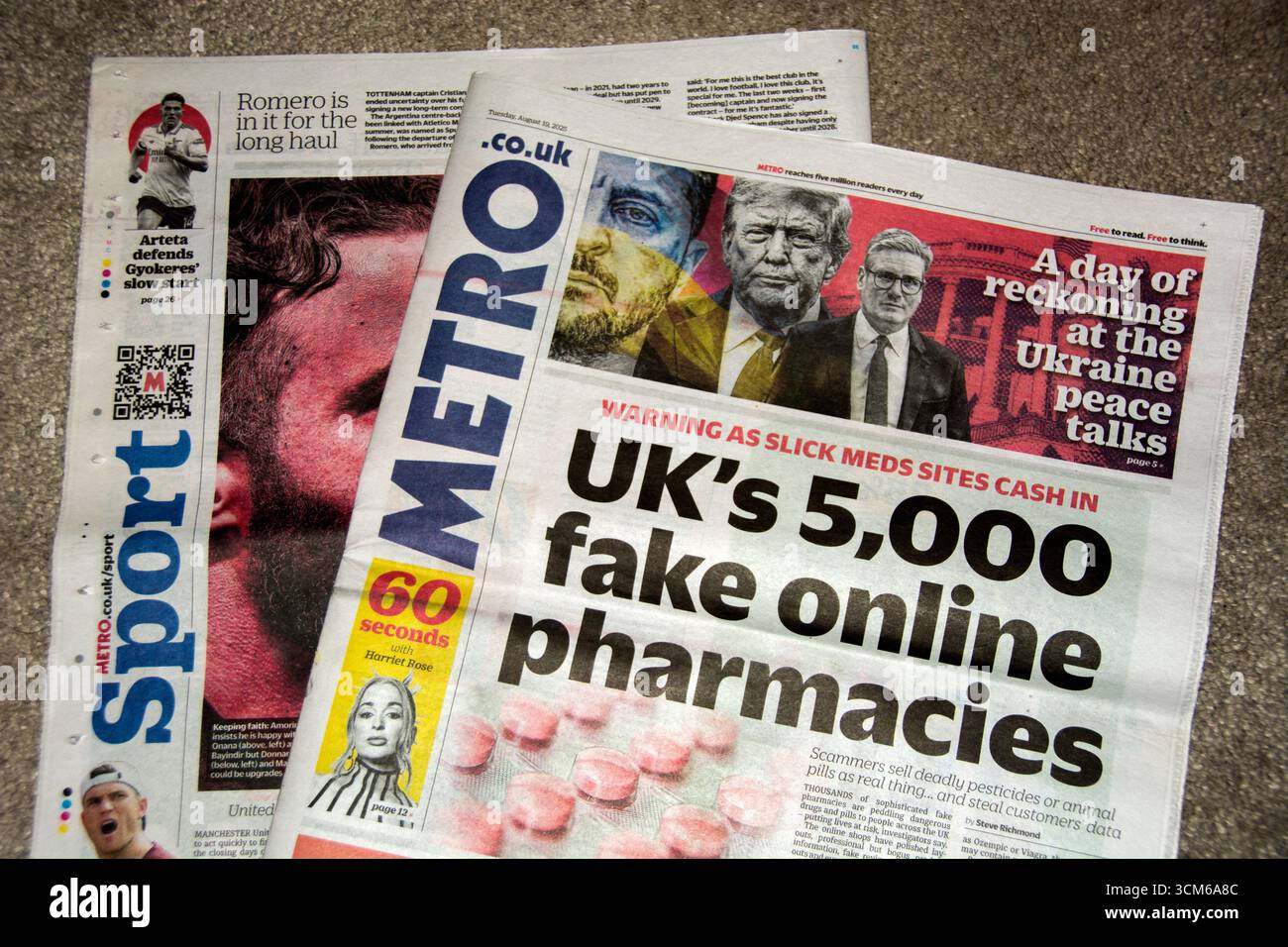 one British freesheet tabloid newspaper (19 Aug 2025 issue) in UK, it ...