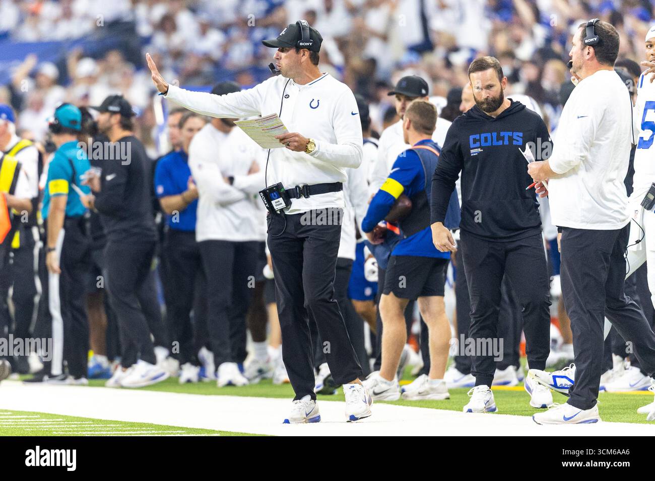 September 14, 2025: Indianapolis Colts head coach Shane Steichen calls ...