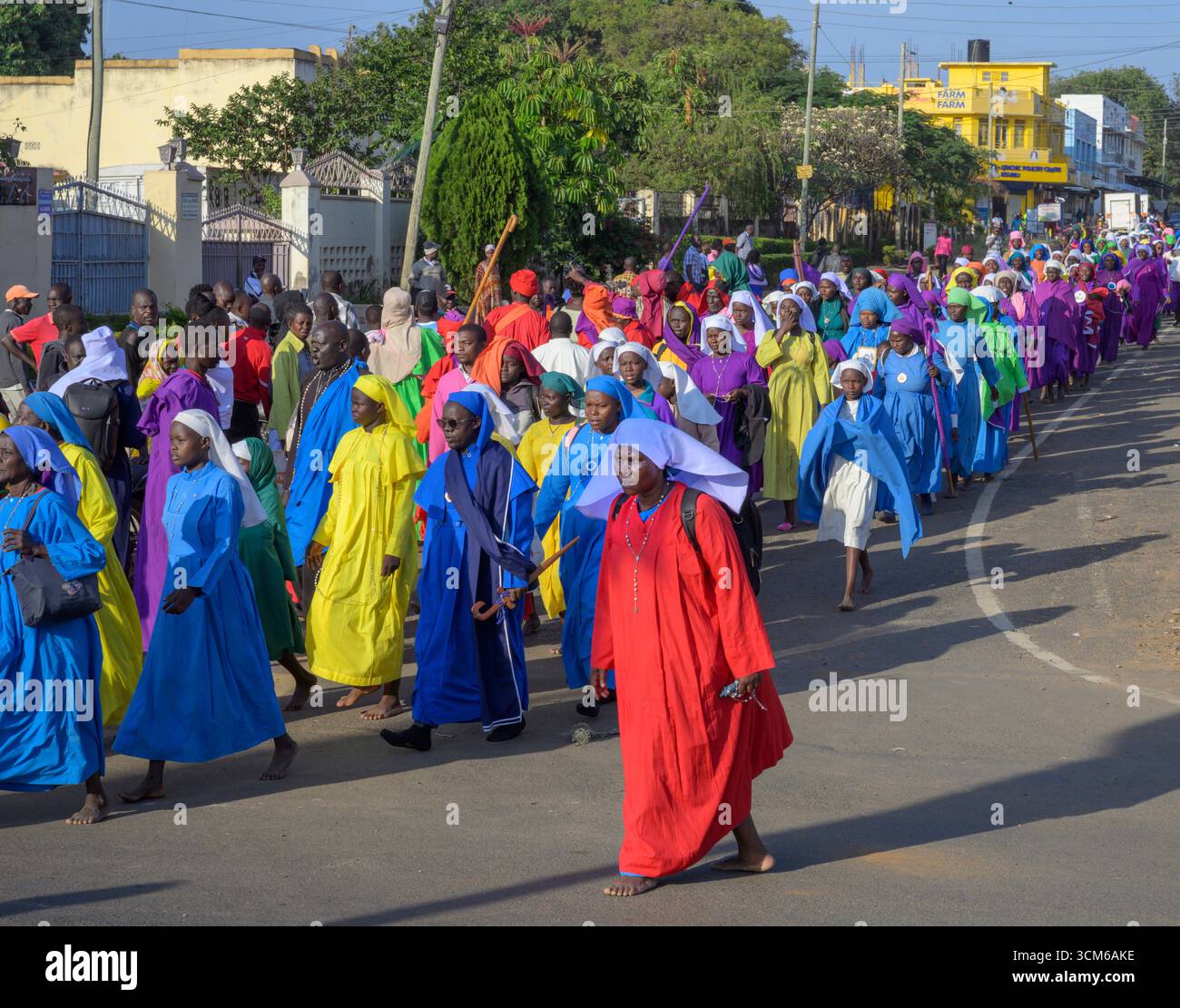 Legio Maria of African Church Mission procession march in Kisumu, Kenya ...