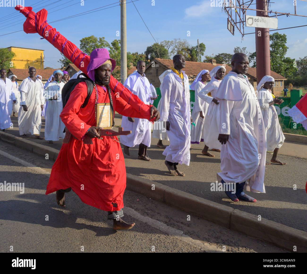 Legio Maria of African Church Mission procession march in Kisumu, Kenya ...