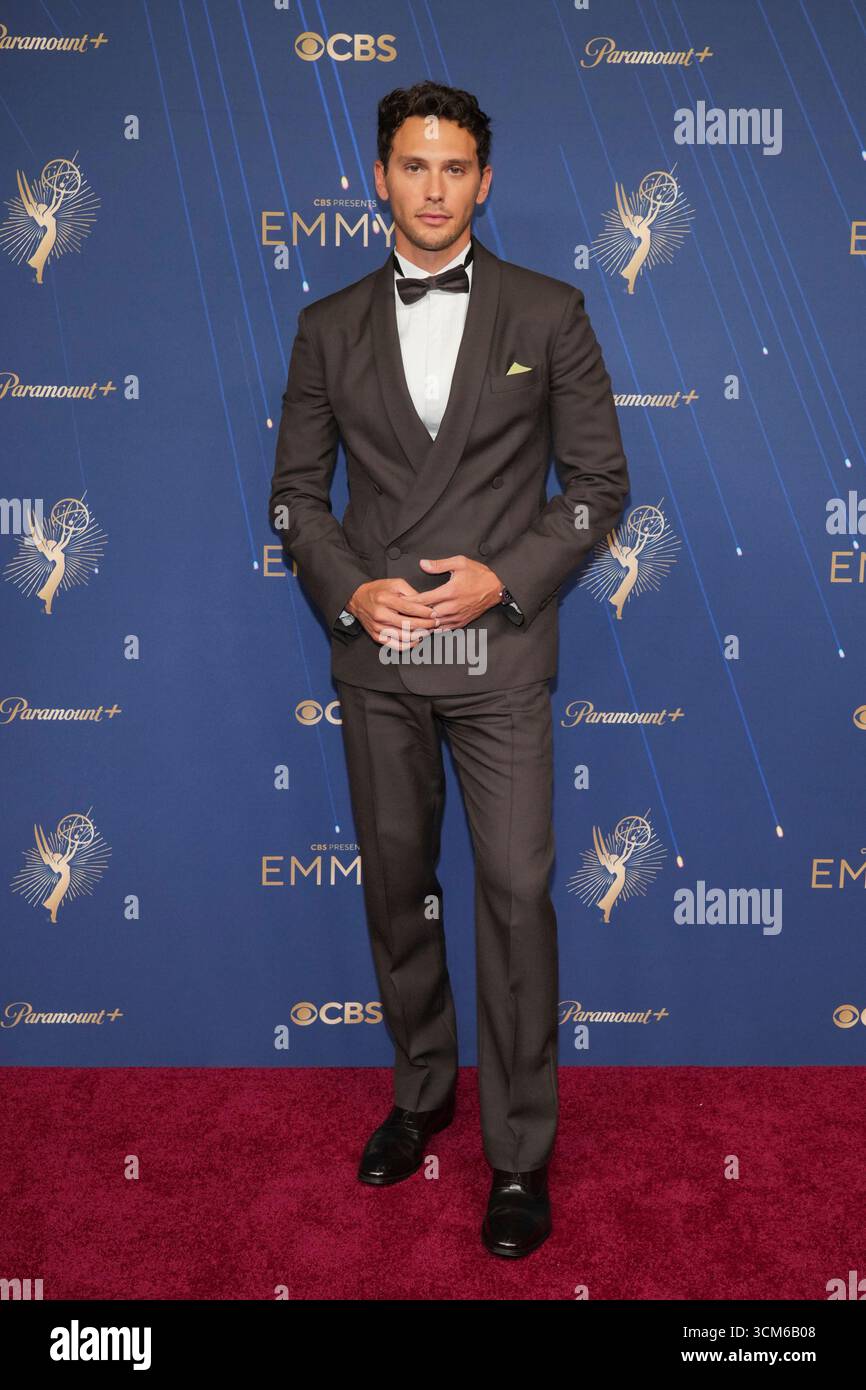 Cooper Koch arrives at the 77th Emmy Awards on Sunday, Sept. 14, 2025 ...