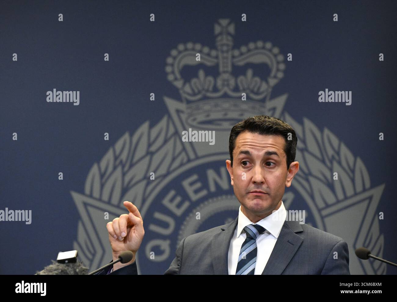 Queensland Premier David Crisafulli is seen during a press conference ...