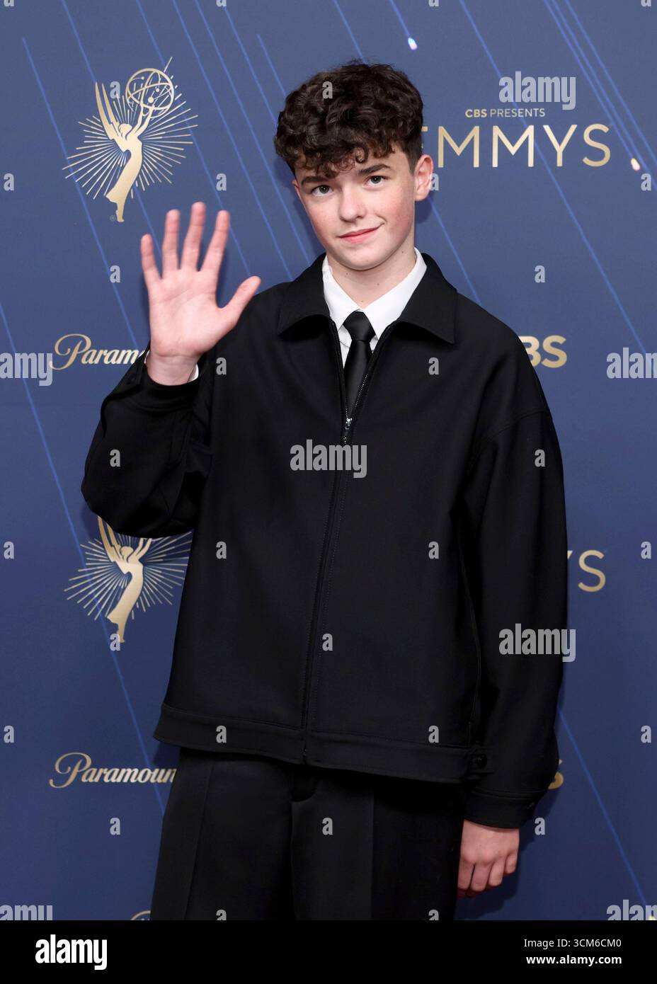 Kaine Davis arrives at the 77th Emmy Awards on Sunday, Sept. 14, 2025 ...