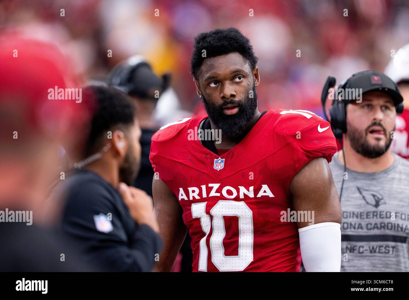 Arizona Cardinals linebacker Josh Sweat (10) looks on during a NFL ...