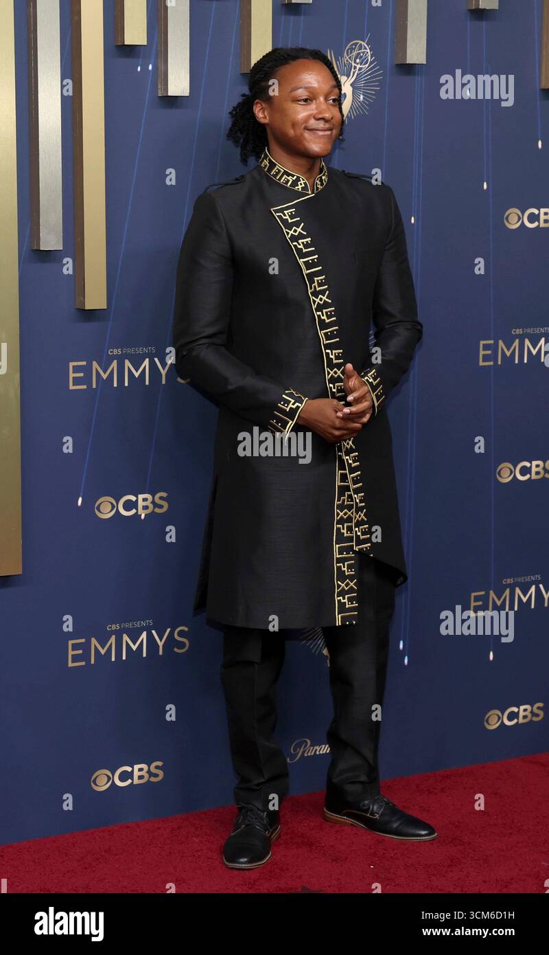 Josh Johnson arrives at the 77th Emmy Awards on Sunday, Sept. 14, 2025 ...