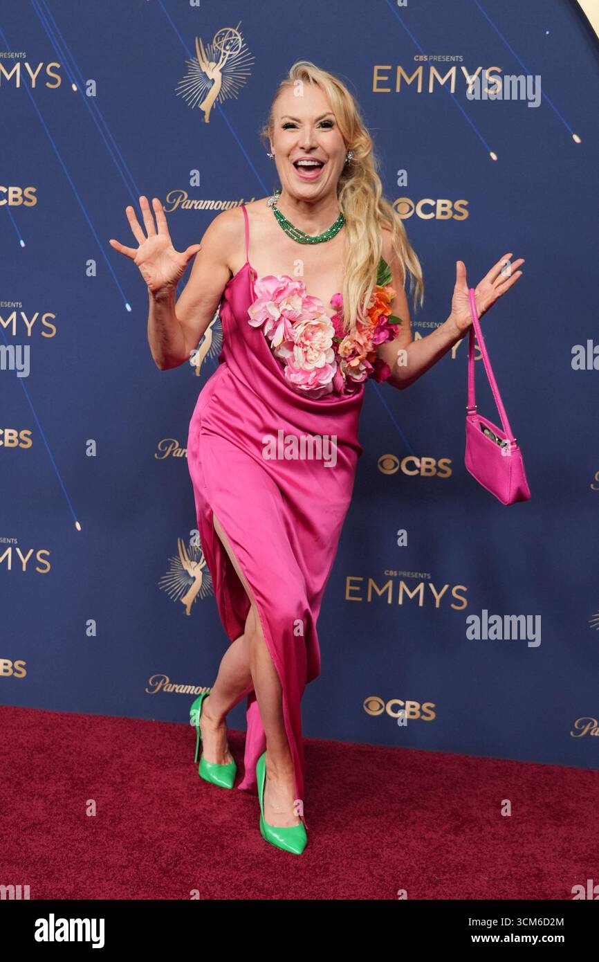 Meredith Thomas arrives at the 77th Primetime Emmy Awards on Sunday ...
