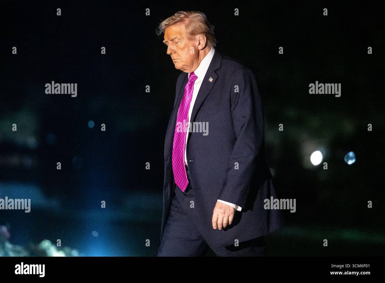 President Donald Trump arrives on the South Lawn of the White House ...