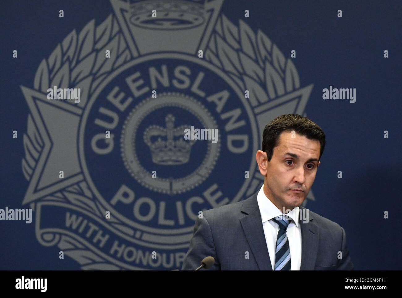 Queensland Premier David Crisafulli is seen during a press conference ...