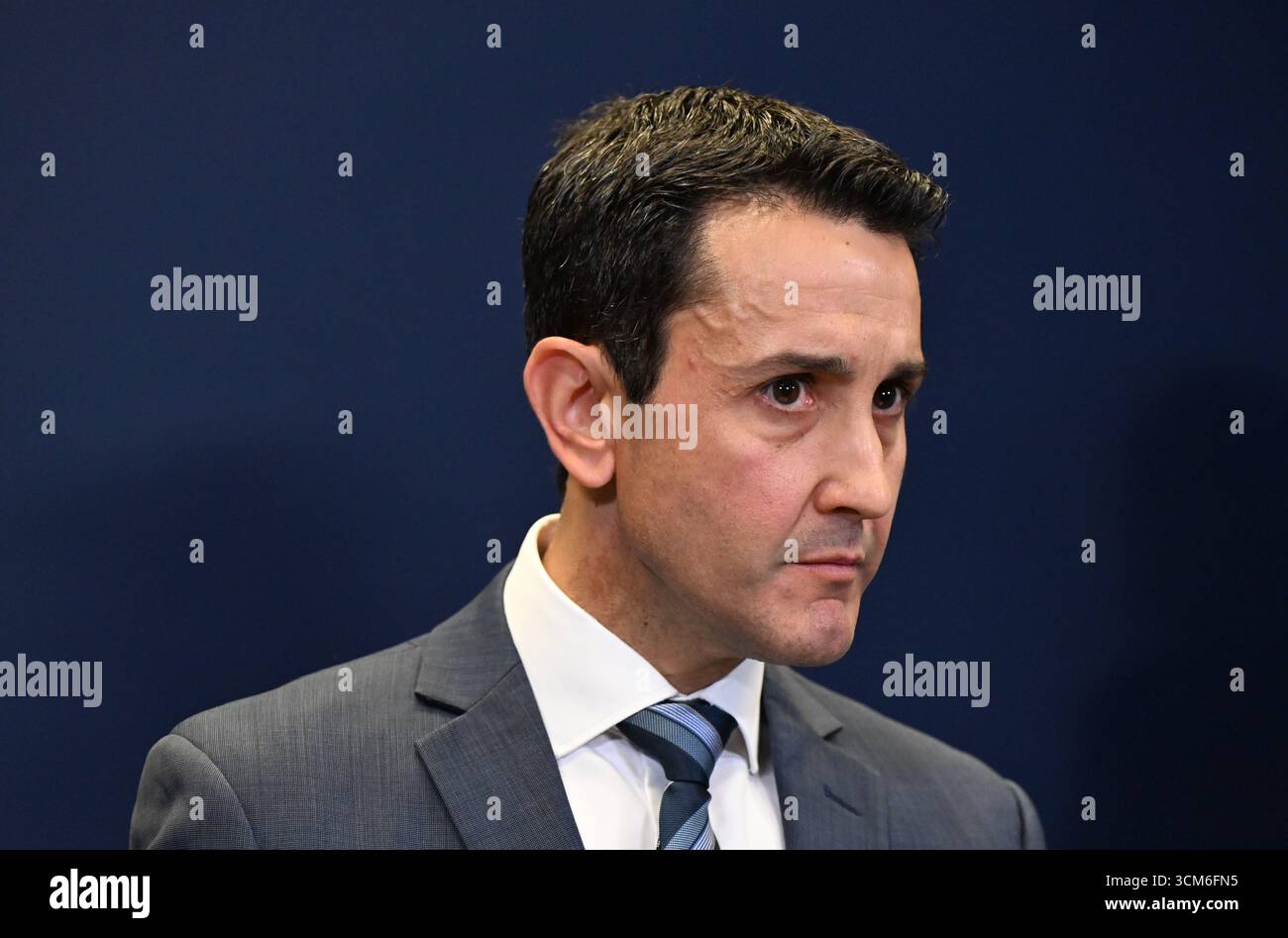 Queensland Premier David Crisafulli is seen during a press conference ...
