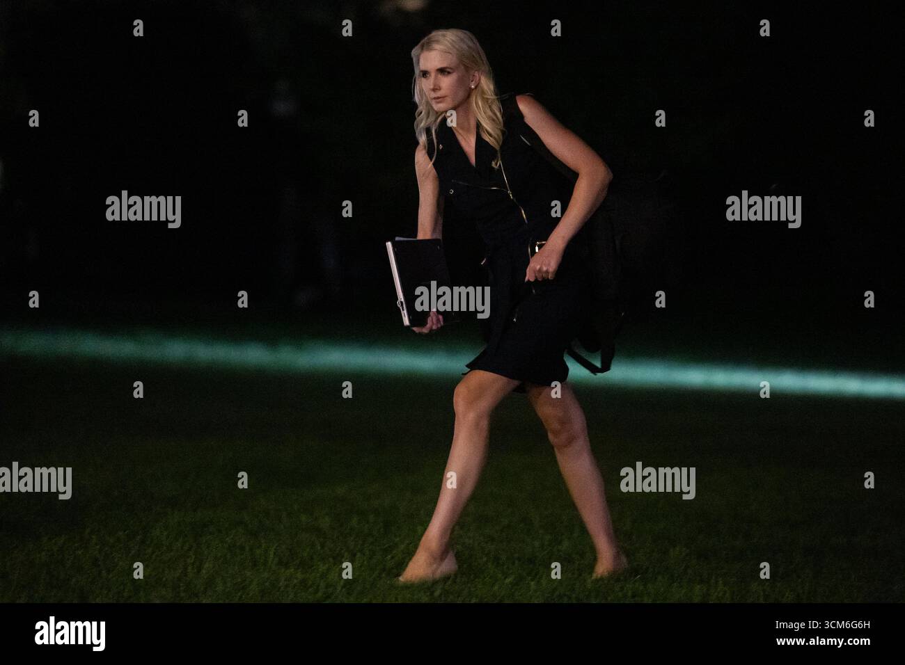 Natalie Harp, and aide to President Donald Trump, arrives on the South ...