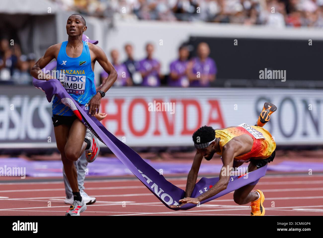 Alphonce Felix SIMBU of Tanzania winner of the Gold Medal and Amanal ...