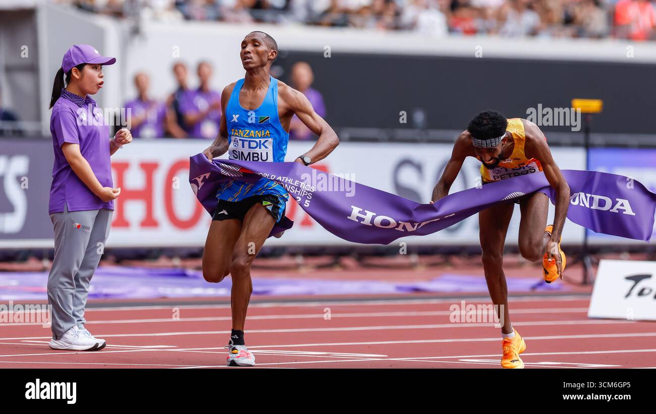 Alphonce Felix SIMBU of Tanzania winner of the Gold Medal and Amanal ...