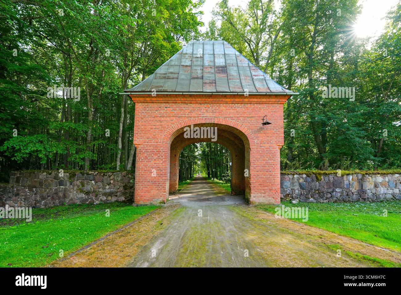 Gate of Alatskivi Castle, a neo-Gothic castle in Tartu County, Estonia ...