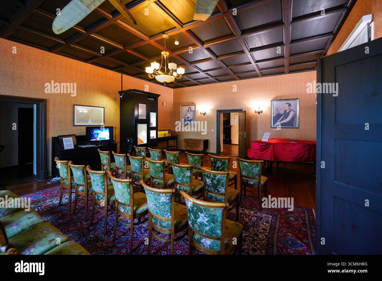 Interior of Alatskivi Castle, a neo-Gothic castle in Tartu County ...