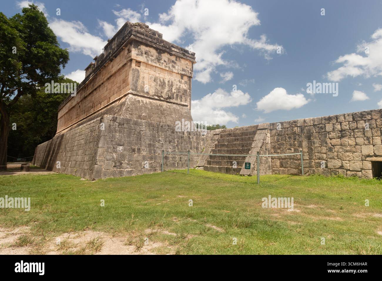 Beautiul shot of an ancient stairs and a big structure in sunny day ...
