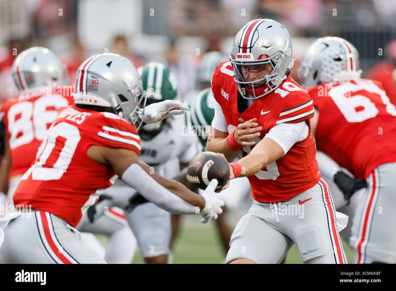 Ohio State quarterback Julian Sayin plays against Ohio during an NCAA ...