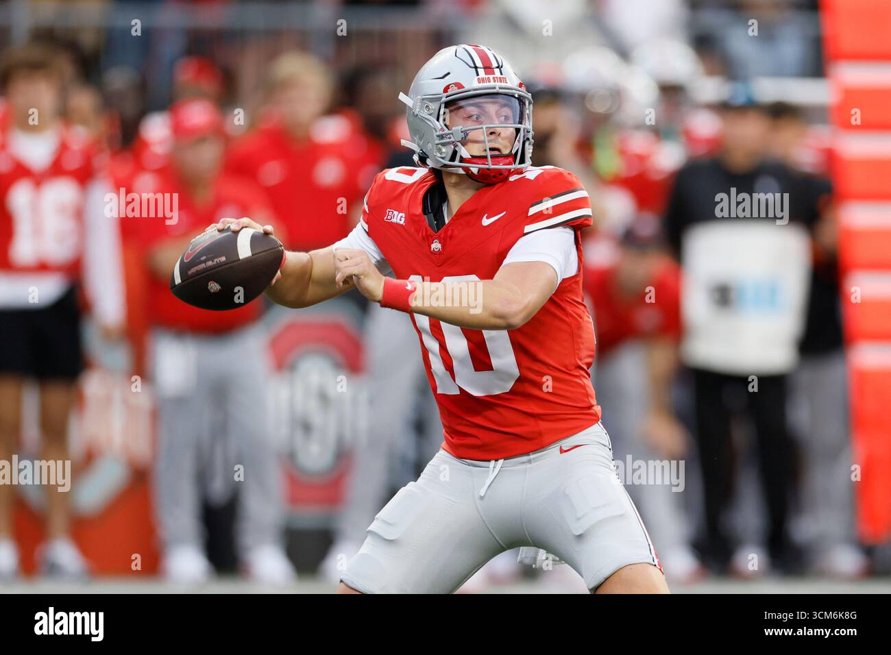 Ohio State quarterback Julian Sayin plays against Ohio during an NCAA ...
