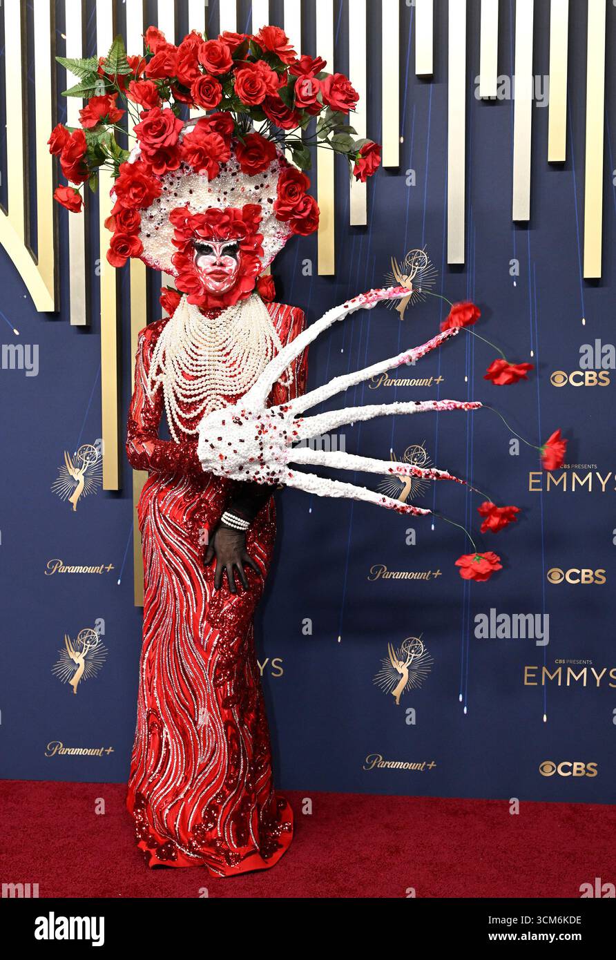Lucky Starzzz from "RuPaul's Drag Race," arrives for the 77th annual ...