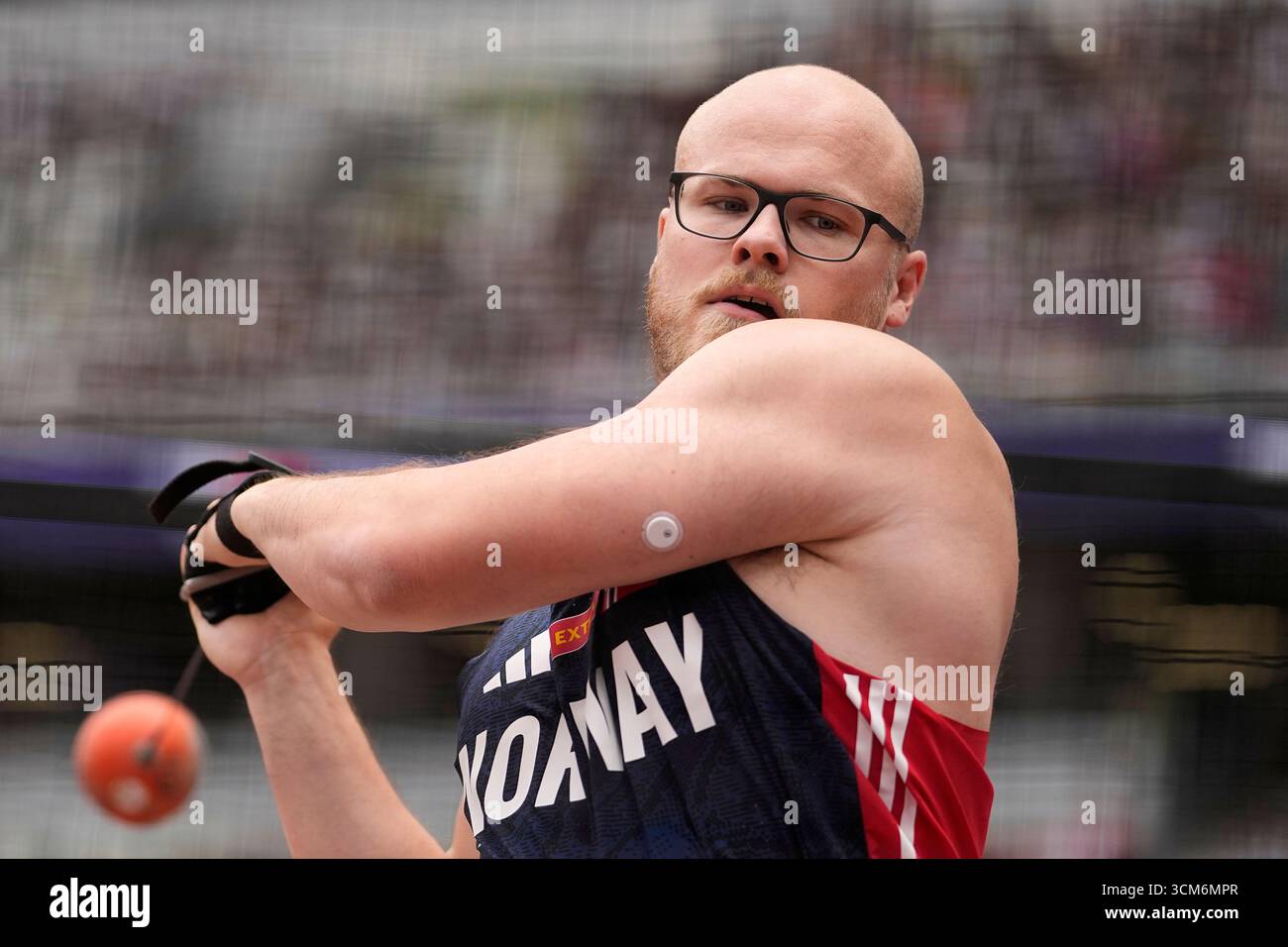 Norway's Thomas Mardal makes an attempt in the men's hammer throw ...