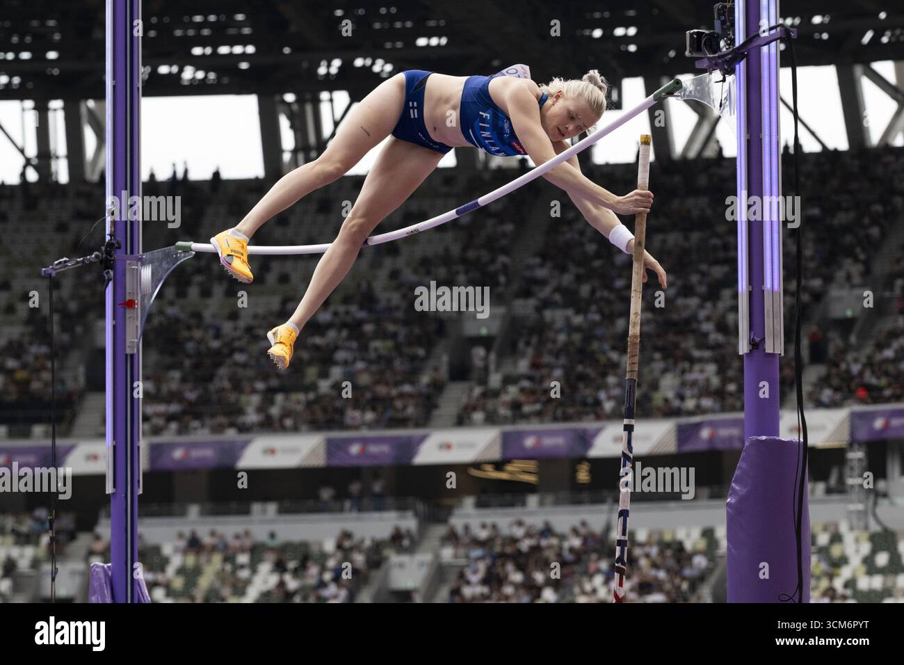 Wilma Murto of Finland competes in the women's pole vault qualification ...