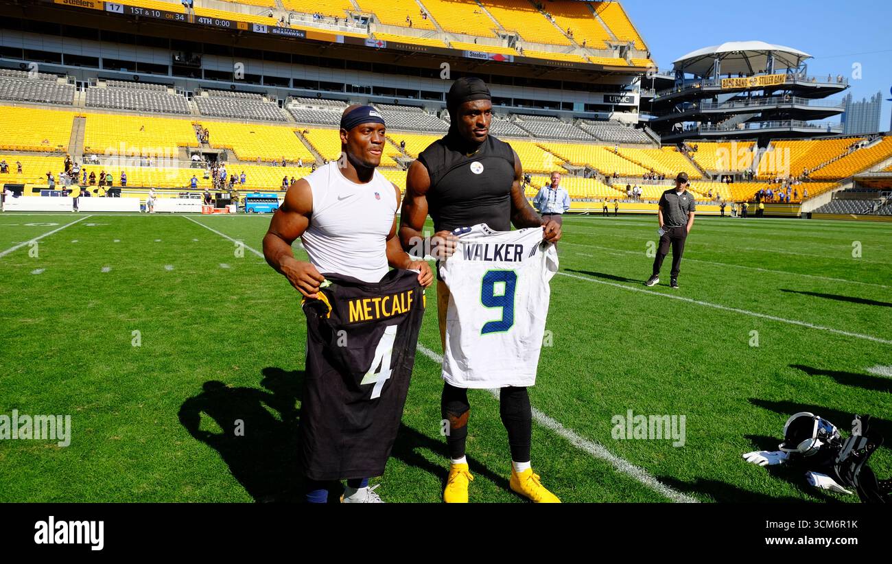 SEPT 14, 2025: DK Metcalf #4 during the 2025 Steelers vs Seahawks game ...