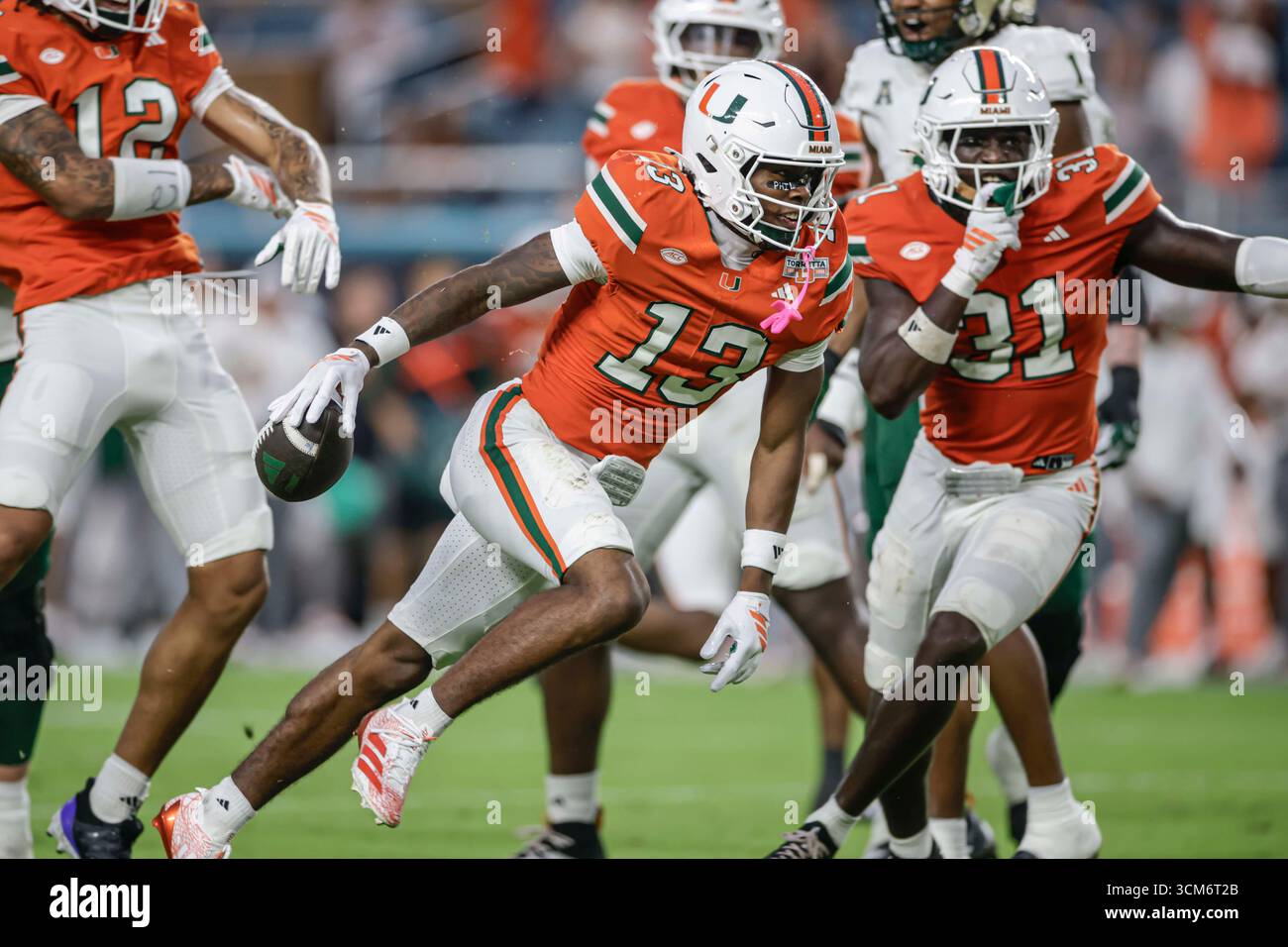 Miami, FL: Miami Hurricanes defensive back Bryce Fitzgerald (13 ...