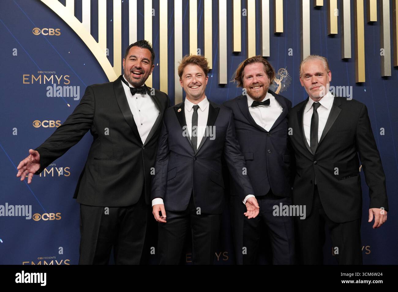 David Meanti, from left, Luke Hall, Janus Metz, and John Gilroy arrive ...