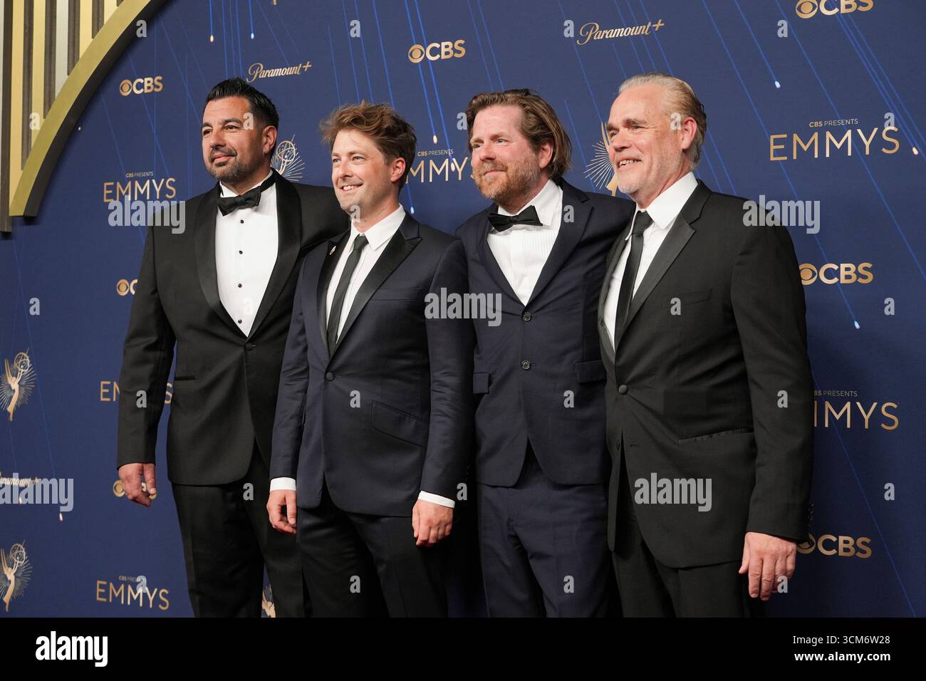 David Meanti, from left, Luke Hall, Janus Metz, and John Gilroy arrive ...