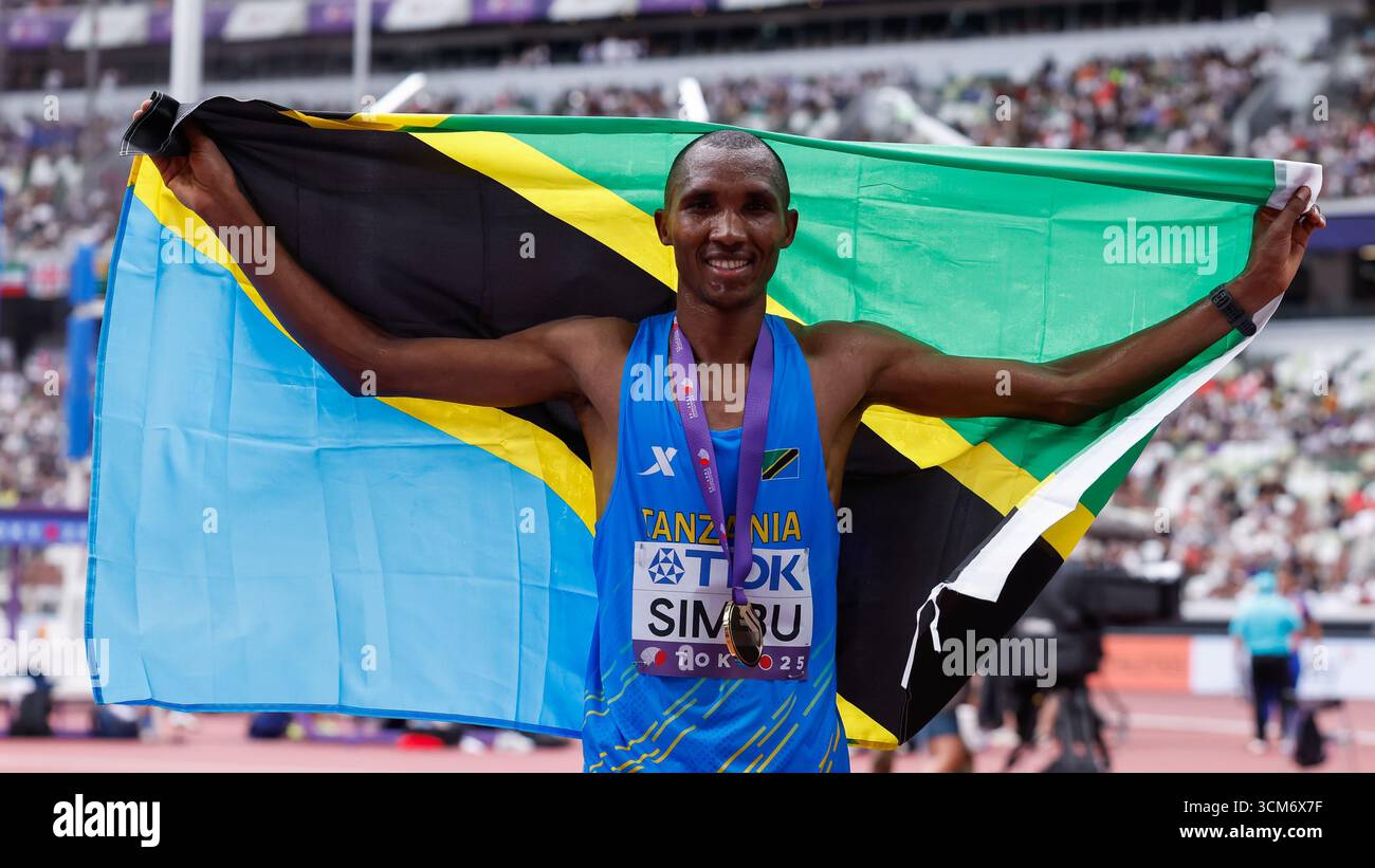 Alphonce Felix SIMBU of Tanzania winner of the Gold Medal during the ...