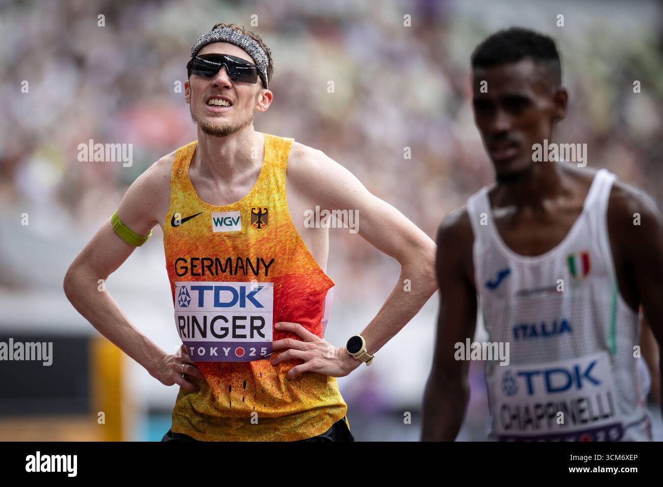 Richard Ringer (GER) nach seinem Marathon-Lauf an Tag 3 der World ...
