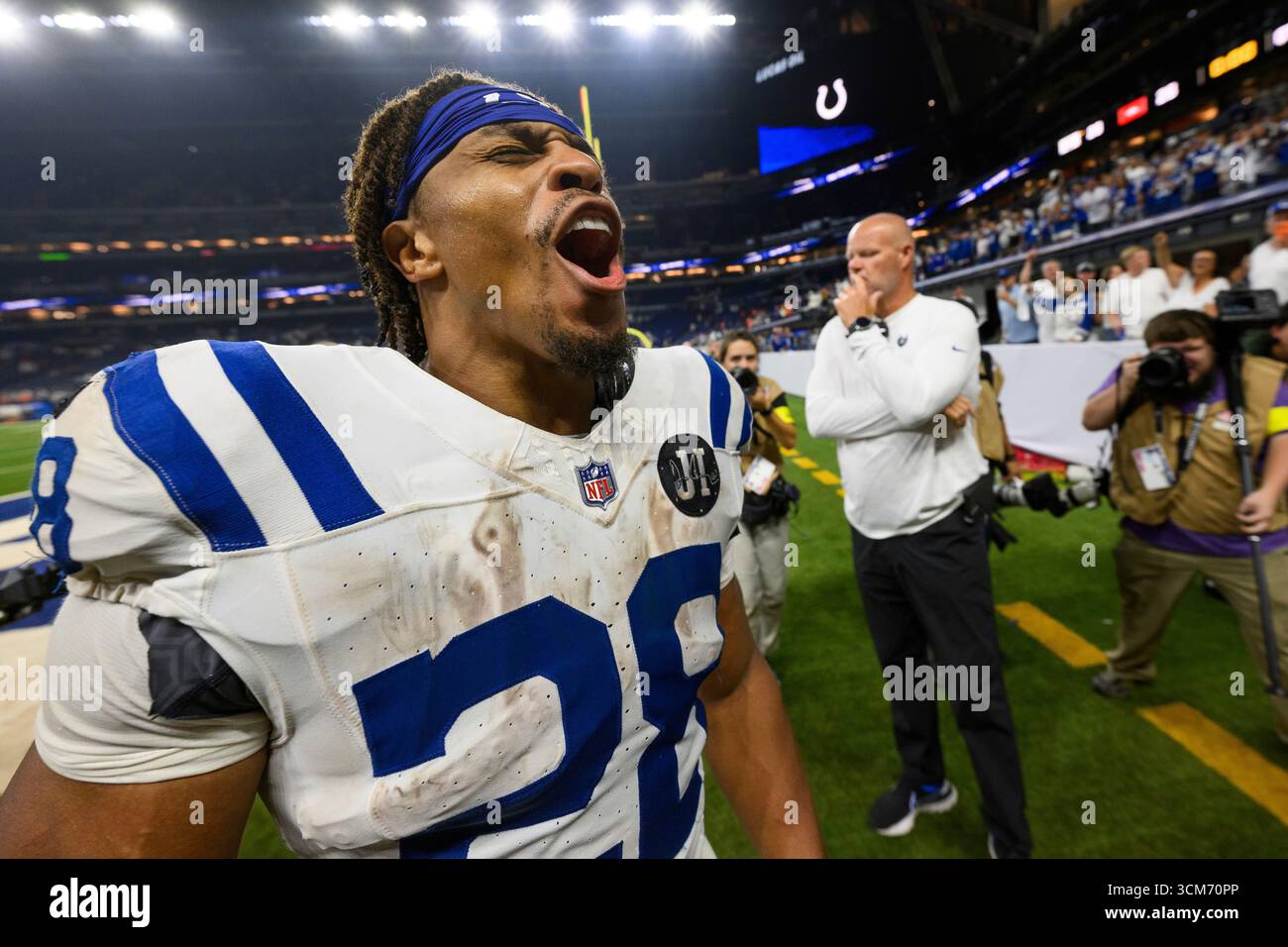 Indianapolis Colts running back Jonathan Taylor (28) celebrates on the ...