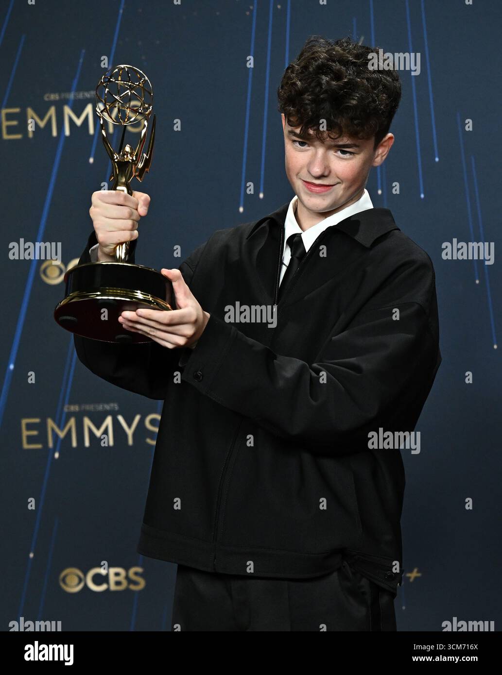 Owen Cooper in the press room at the 77th Primetime Emmy Awards held at ...