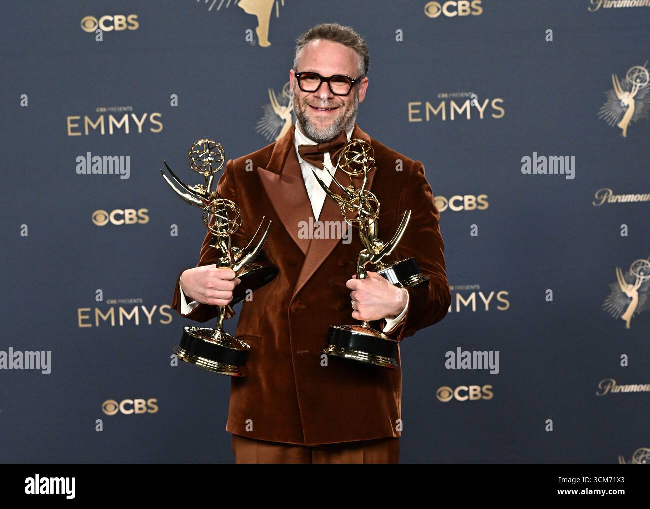 Seth Rogan in the press room at the 77th Primetime Emmy Awards held at ...