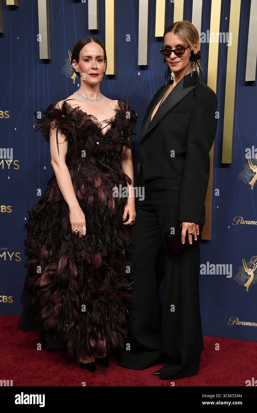 Sarah Paulson, left, and Julia Crockett arrive at the 77th Primetime ...