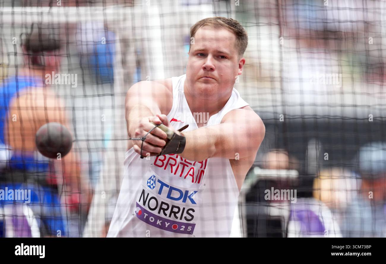 Great Britain's Jake Norris in action during the Men's Hammer Throw ...
