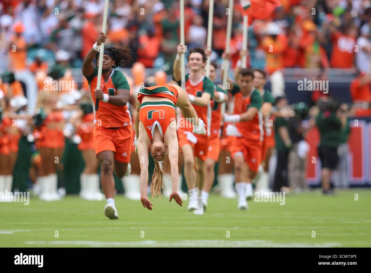 MIAMI GARDENS, FL - SEPTEMBER 13: Miami Hurricanes cheerleader ...