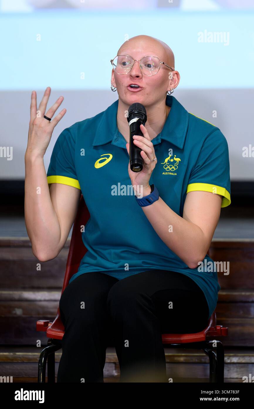Tayla Martin answers some questions from the audience during a ...