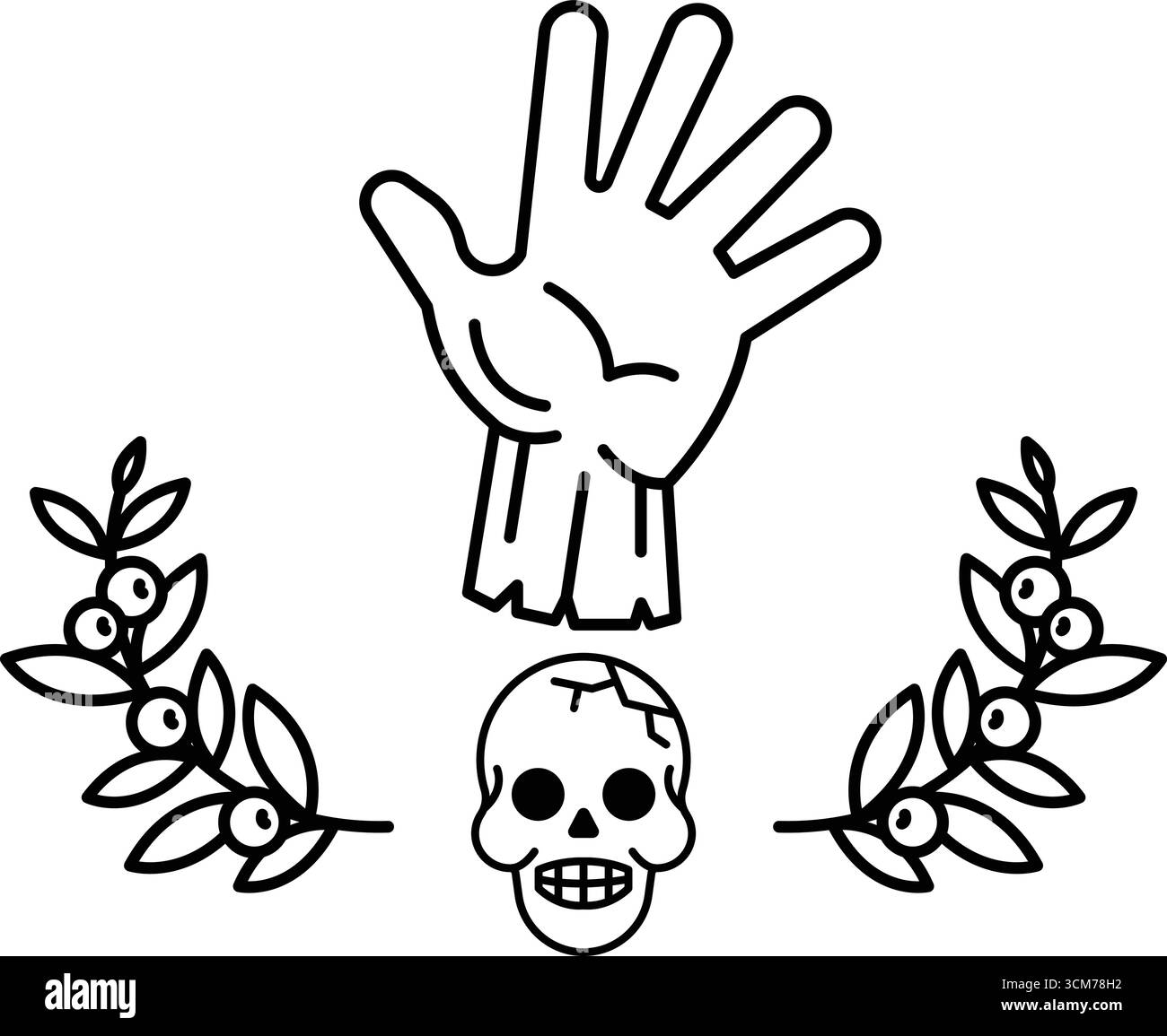 Female hand holding skull Stock Vector Images - Alamy