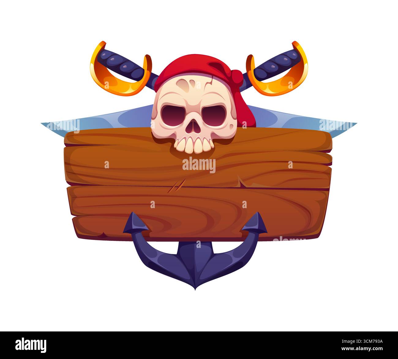 Pirate signboard, frame and heraldry icon. Caribbean corsair game ...