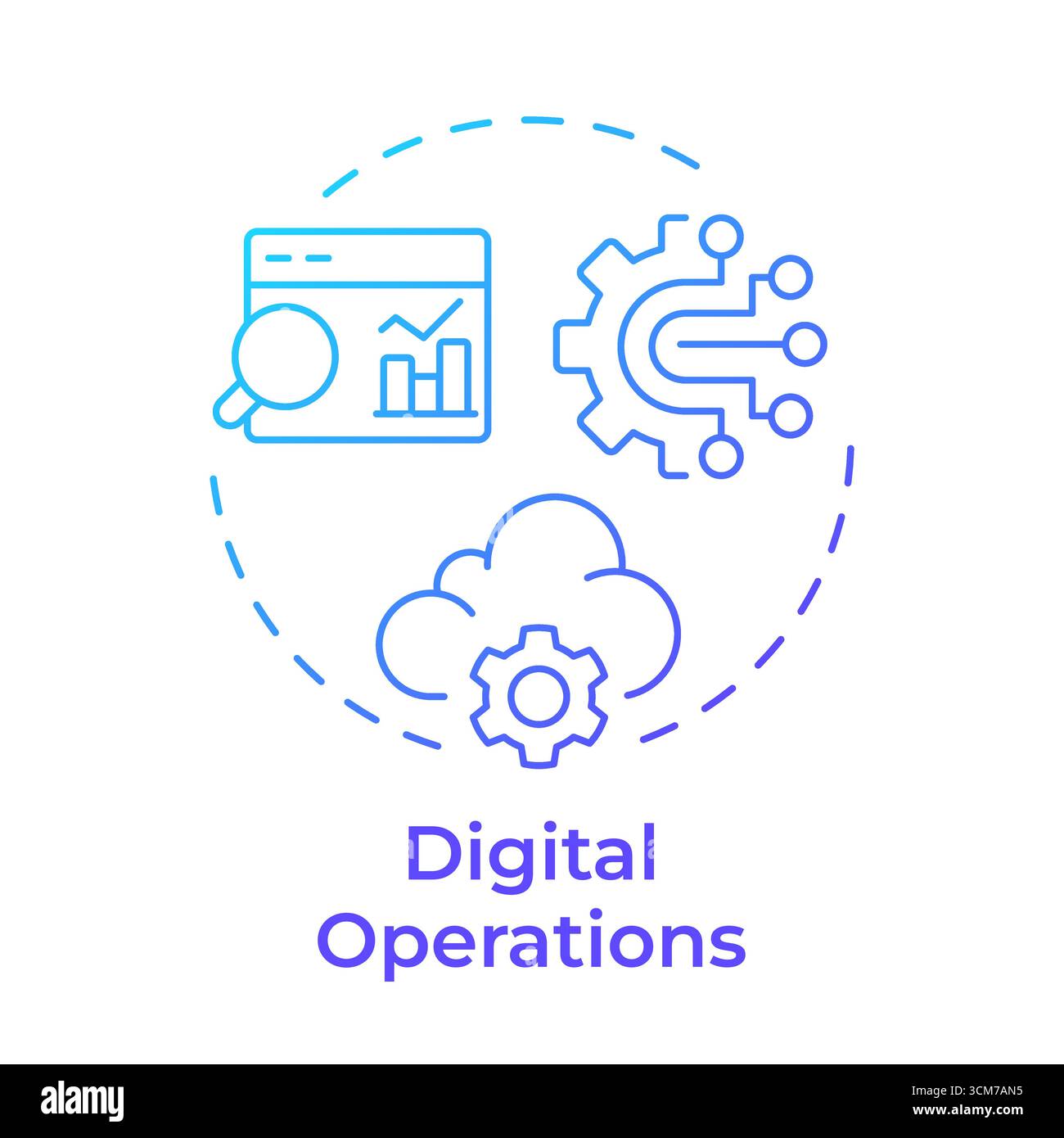 Digital operations blue gradient concept icon Stock Vector Image & Art ...
