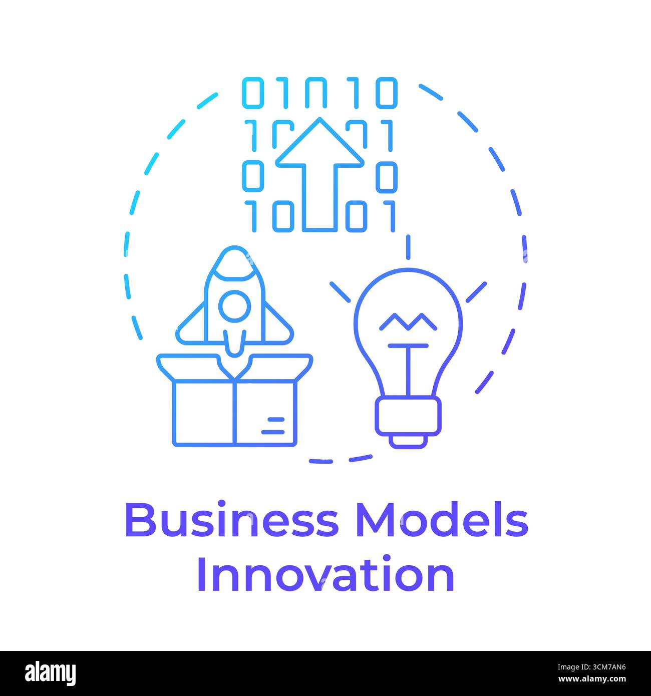 Business models innovation blue gradient concept icon Stock Vector ...