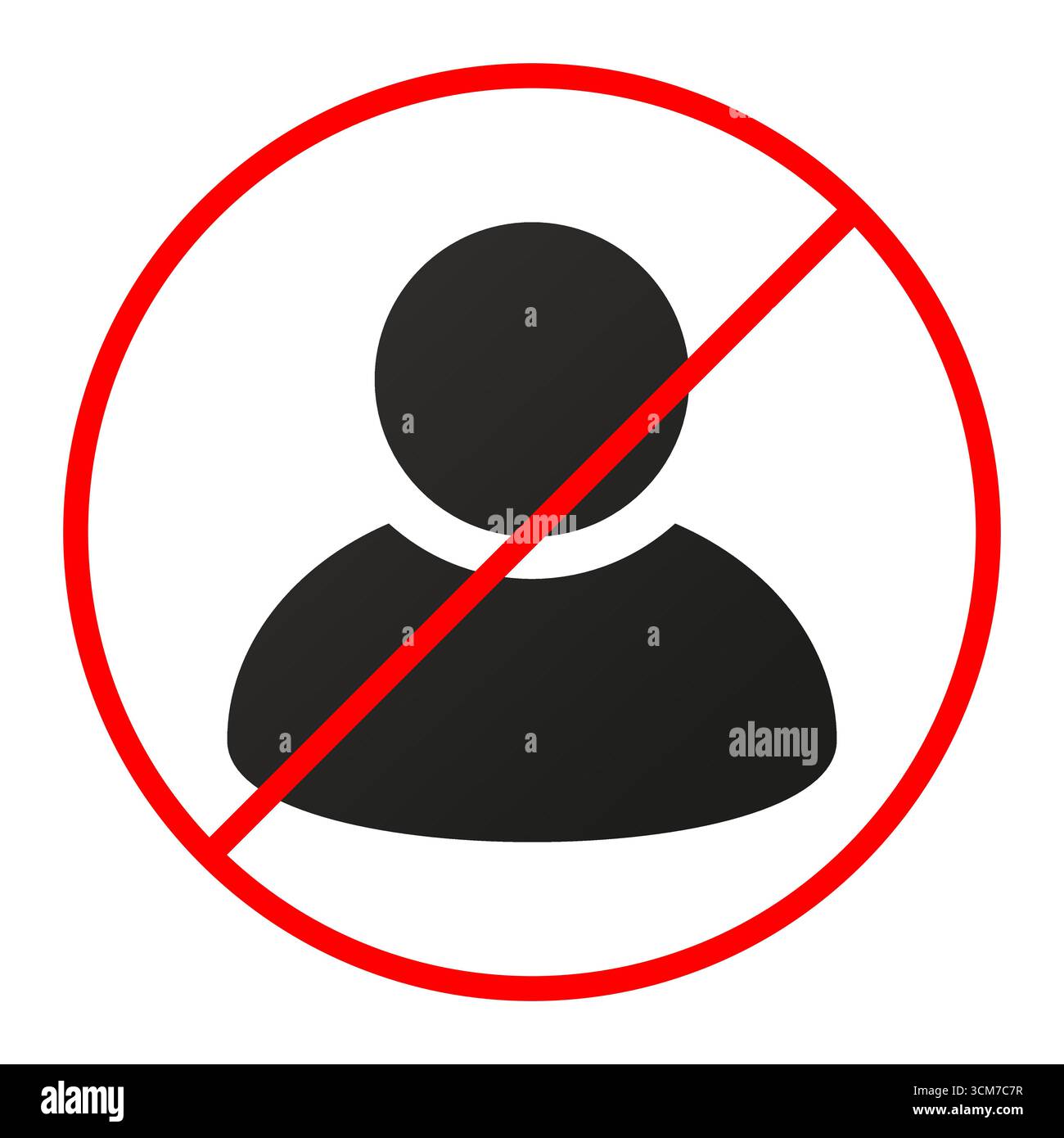 No user icon. Forbidden person symbol. Vector human sign. Red ...