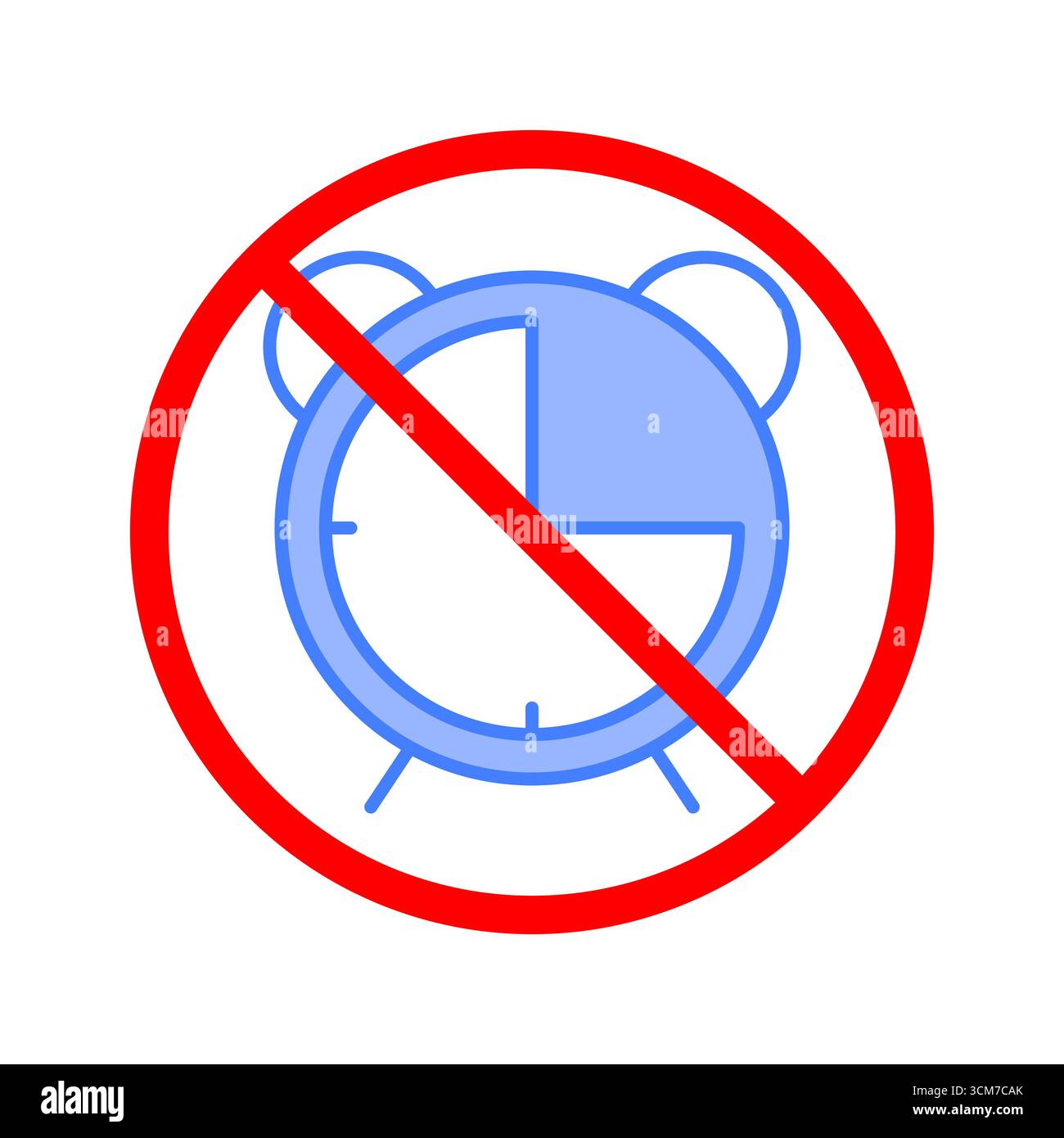 No alarm symbol. Time limit restriction. Vector warning sign. Clock ...