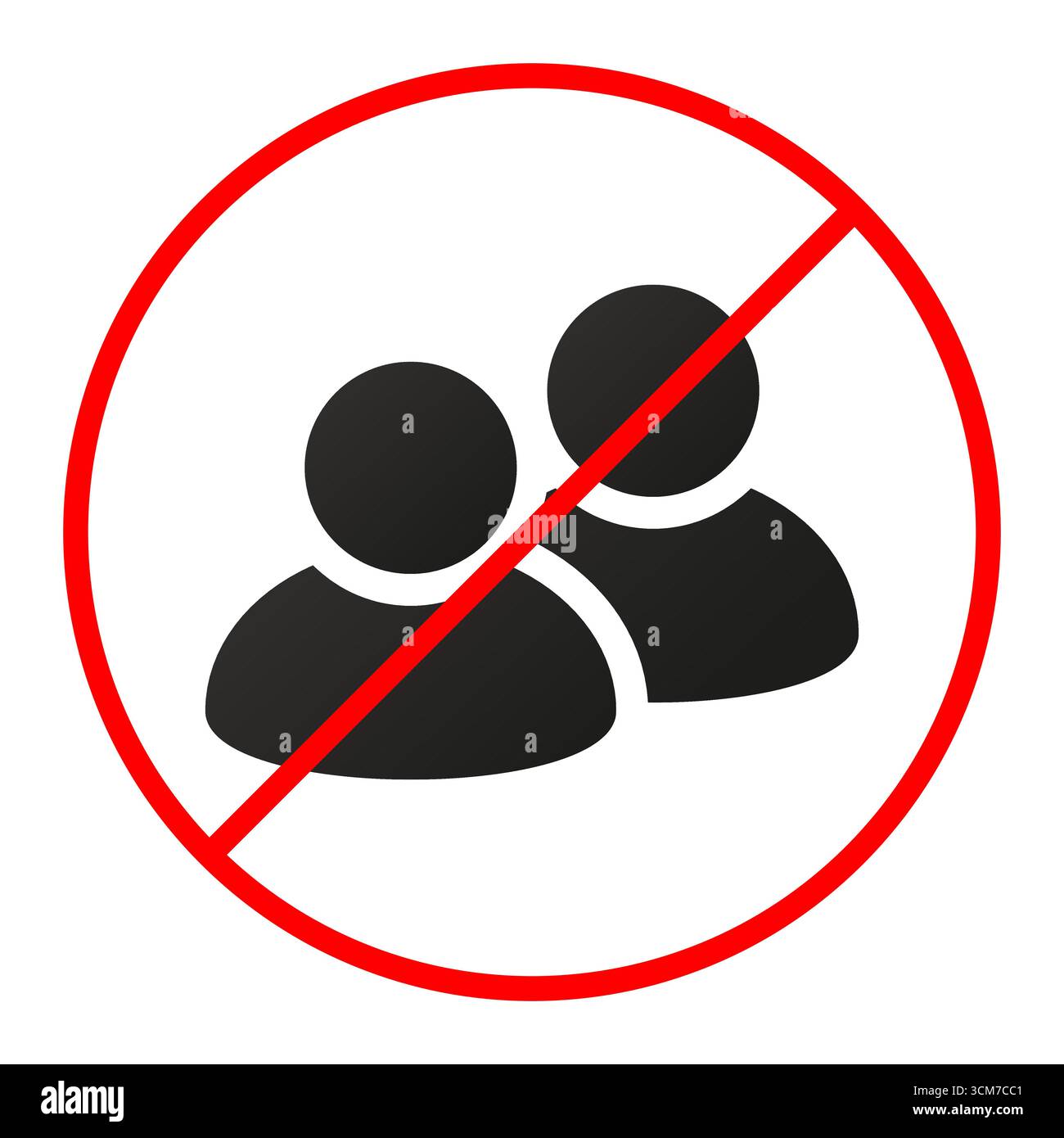 No crowd sign. People exclusion symbol. Vector prohibition icon. Public ...