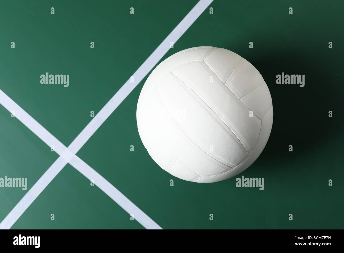 One volleyball ball on court, top view. Space for text Stock Photo - Alamy