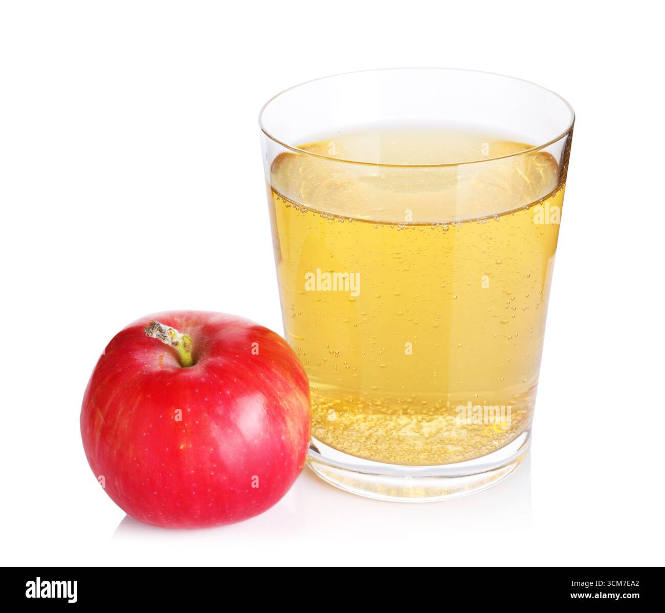 Tasty cider in glass and fresh apple isolated on white Stock Photo - Alamy