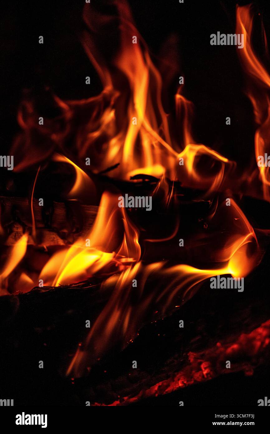 Close up bonfire flames of camping fire hi-res stock photography and ...