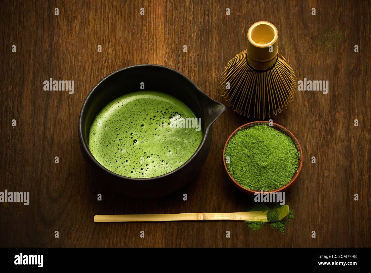 Matcha Tea Preparation. A serene setup of matcha tea Stock Photo - Alamy