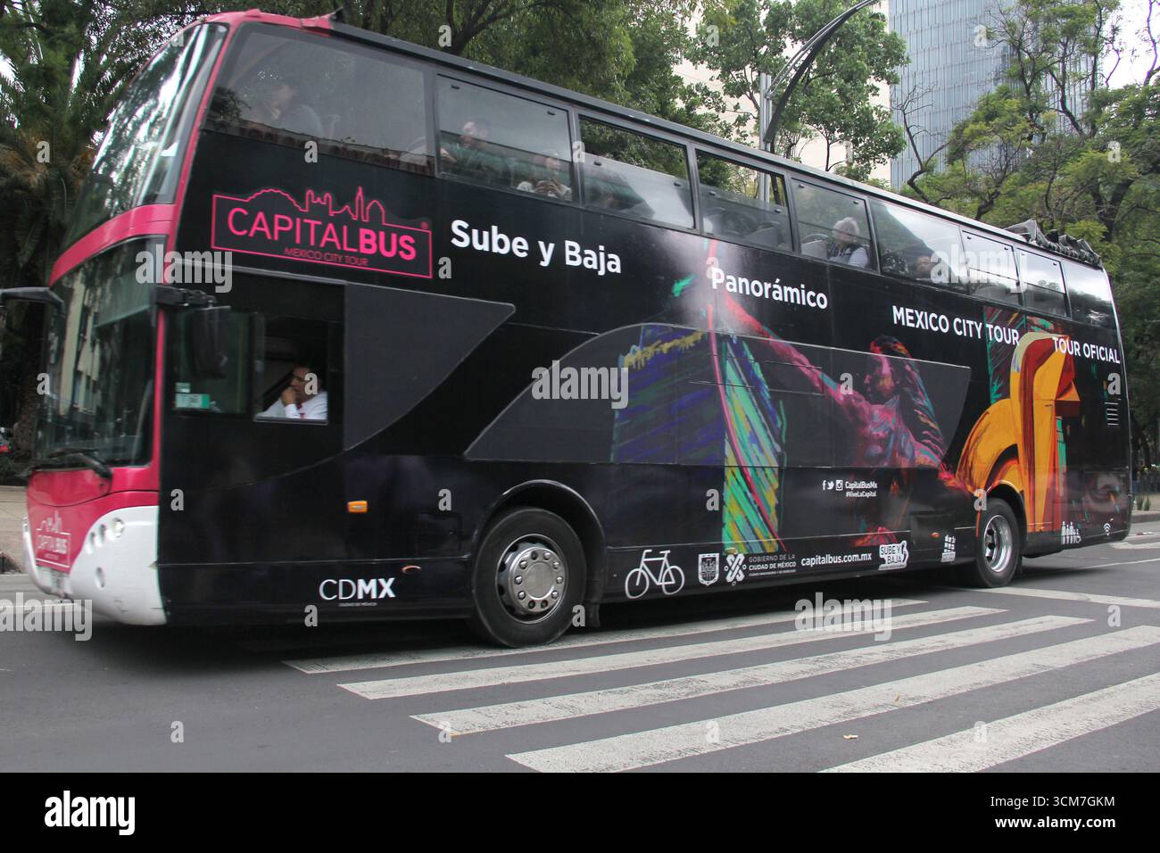 Mexico City, Mexico - Aug 23, 2023: Tourist bus Turibus and Capitalbus ...